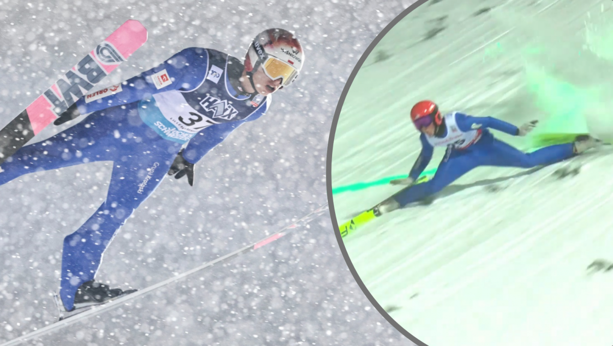 PŚ w Wiśle: Paweł Wąsek w czołówce treningu. Groźny upadek Jasona Colby ...