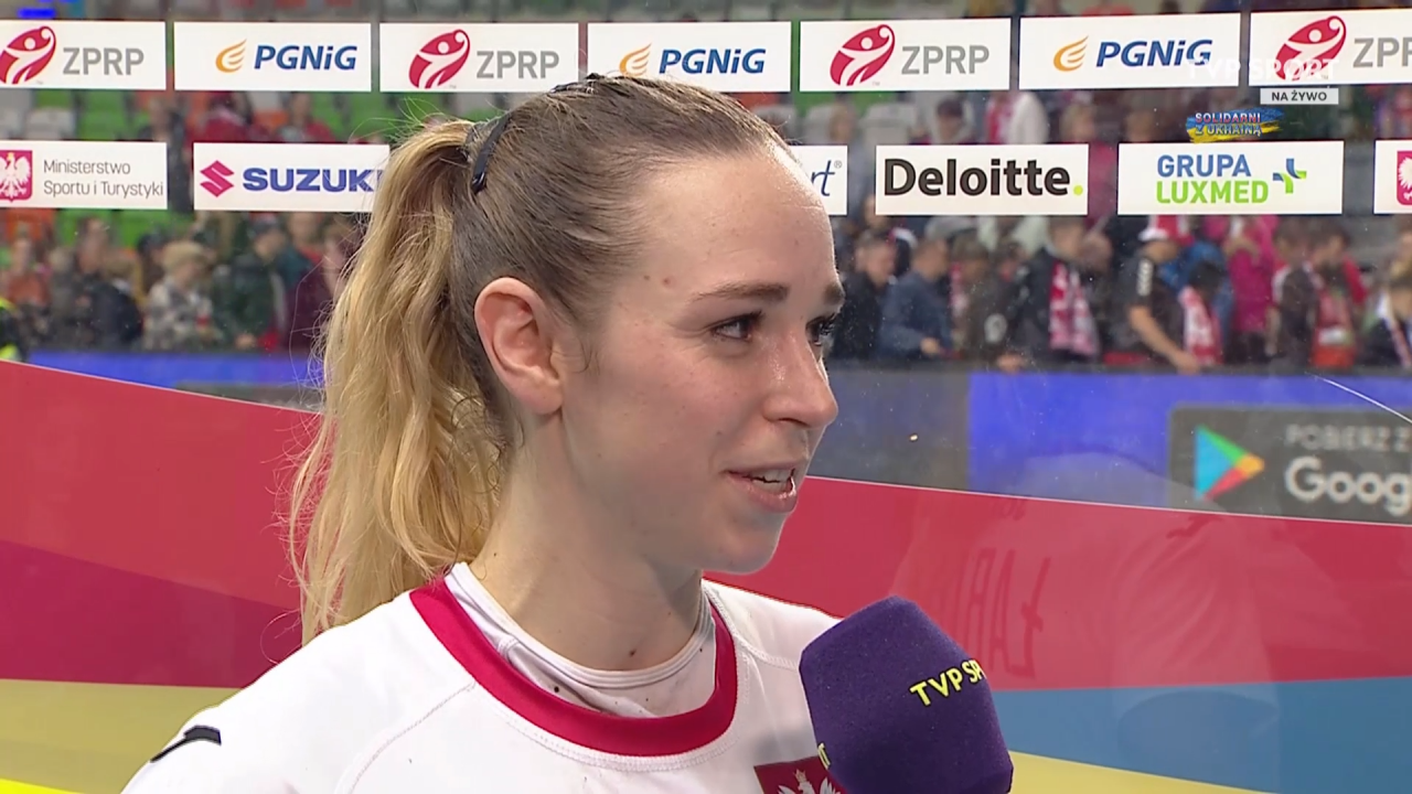 El. ME 2022 piłkarek ręcznych. Aneta Łabuda po meczu Polska ...