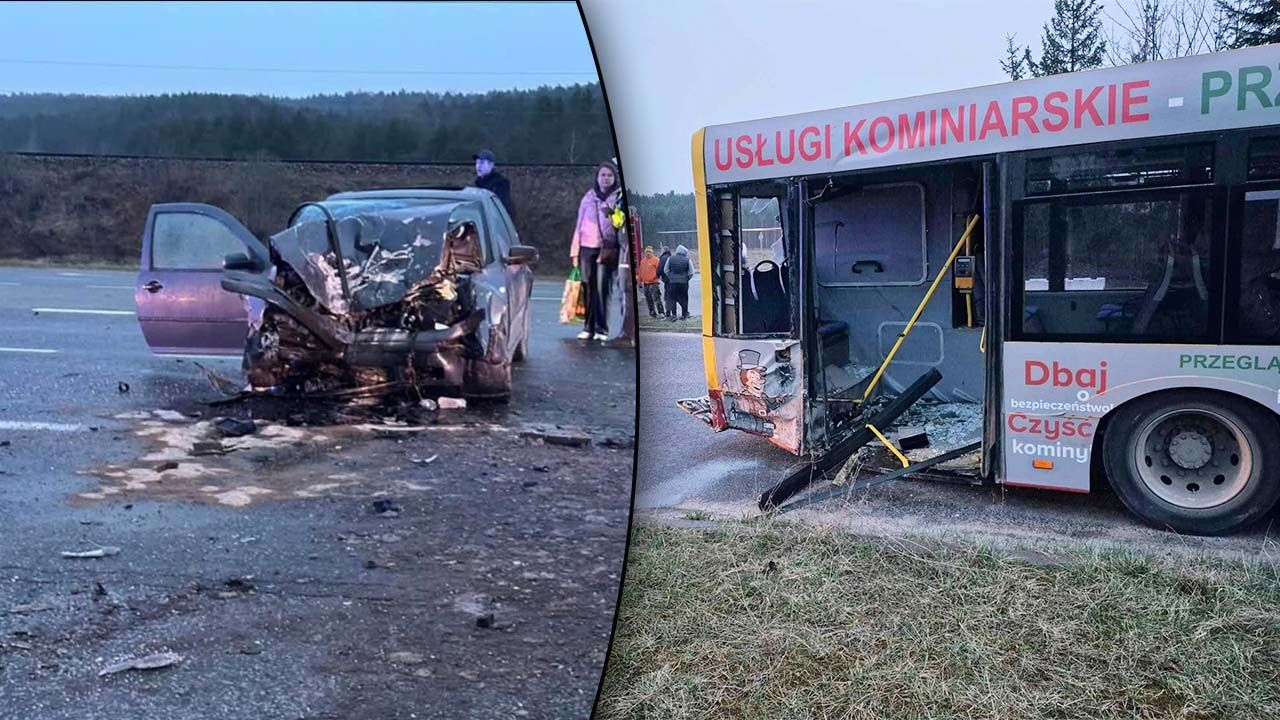 Kielce: Autobus miejski zderzył się z osobówką na ulicy Krakowskiej. Siedem osób zostało rannych ...